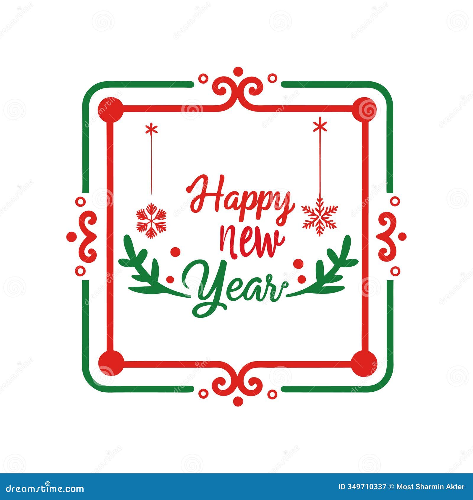 Festive Happy New Year Border Vector Design. Stock Vector ...