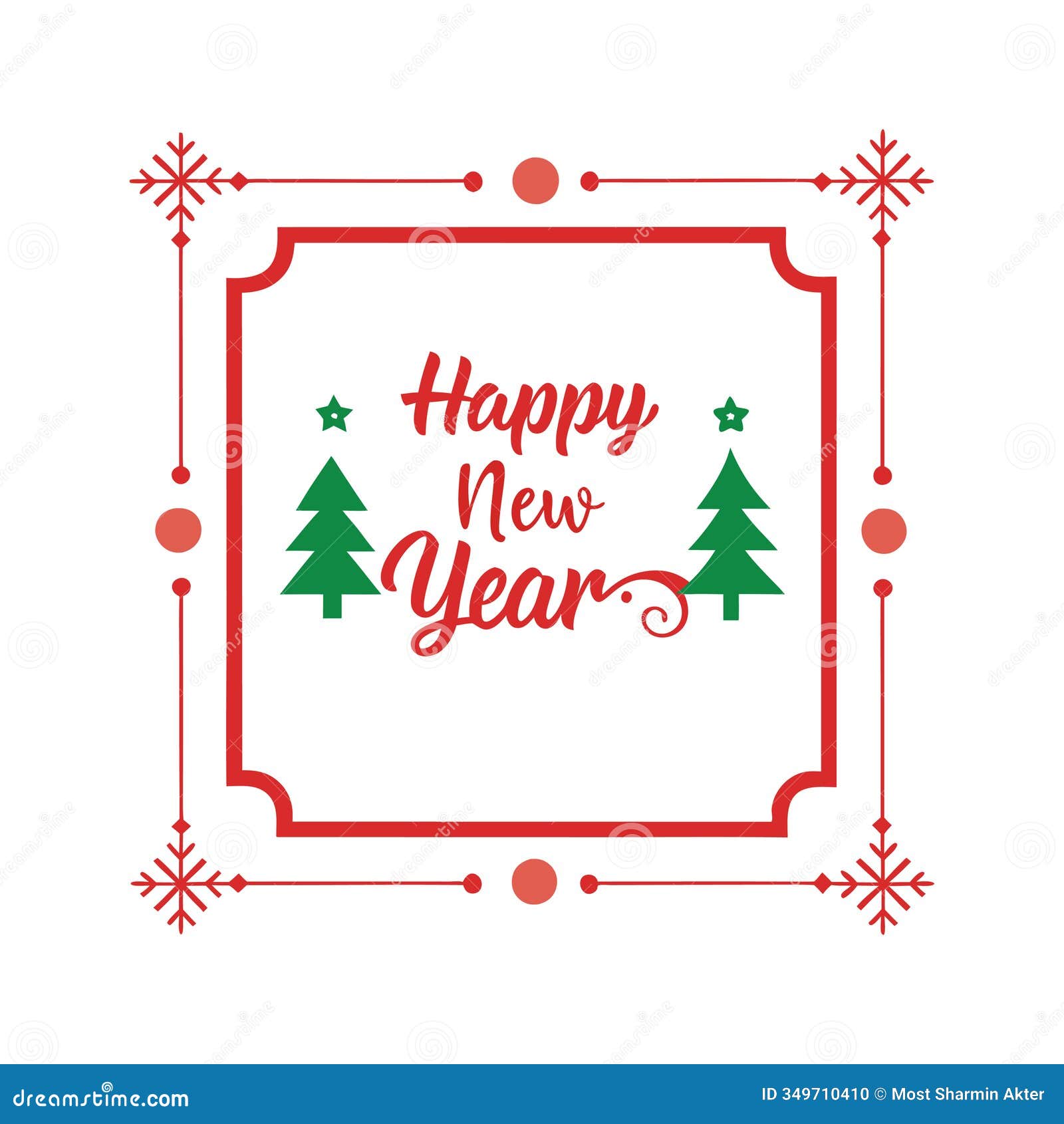 Festive Happy New Year Border Vector Design. Stock Vector ...