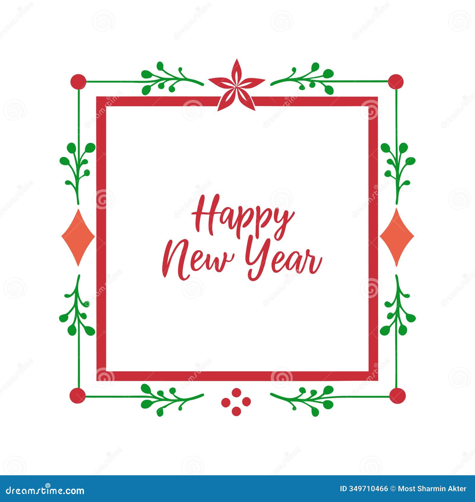 Festive Happy New Year Border Vector Design. Stock Vector ...