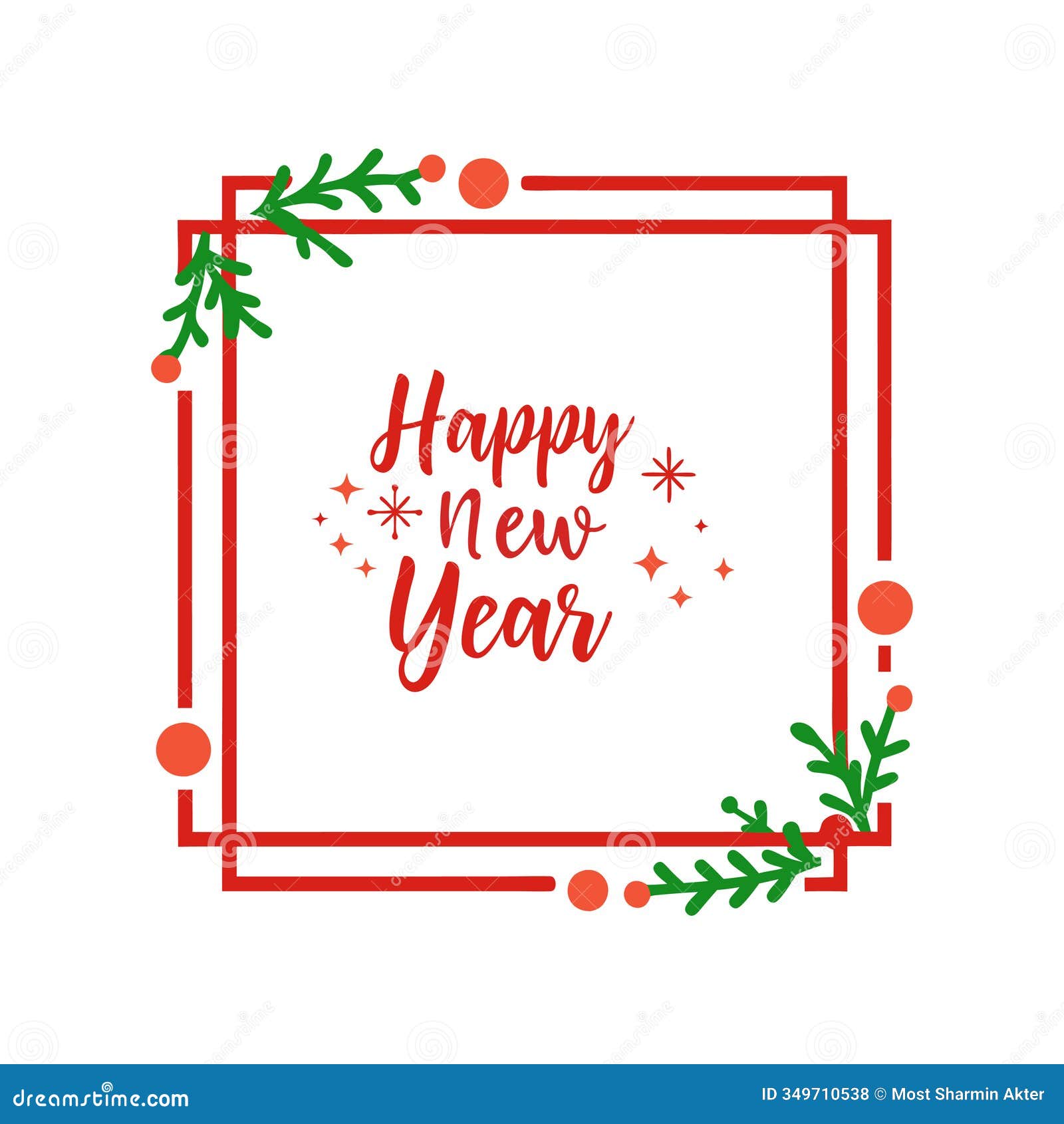 Festive Happy New Year Border Vector Design. Stock Vector ...