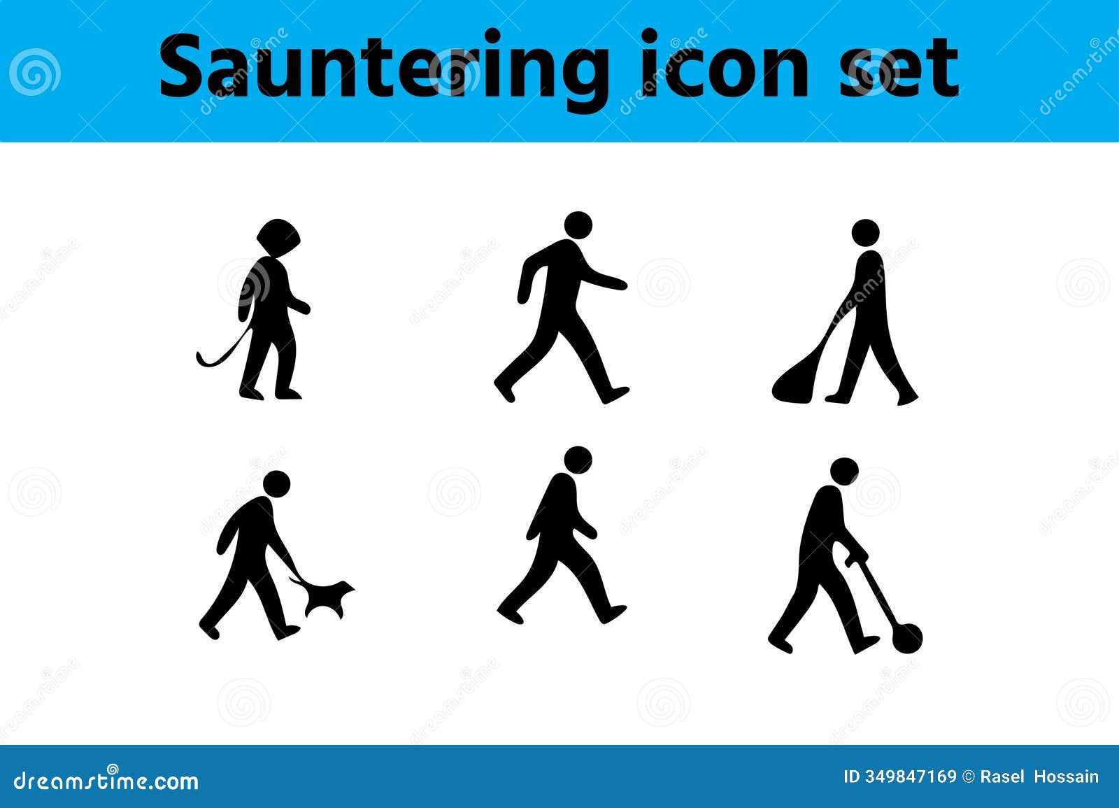 Sauntering Icon Set with Editable Vector Collections Stock Vector ...