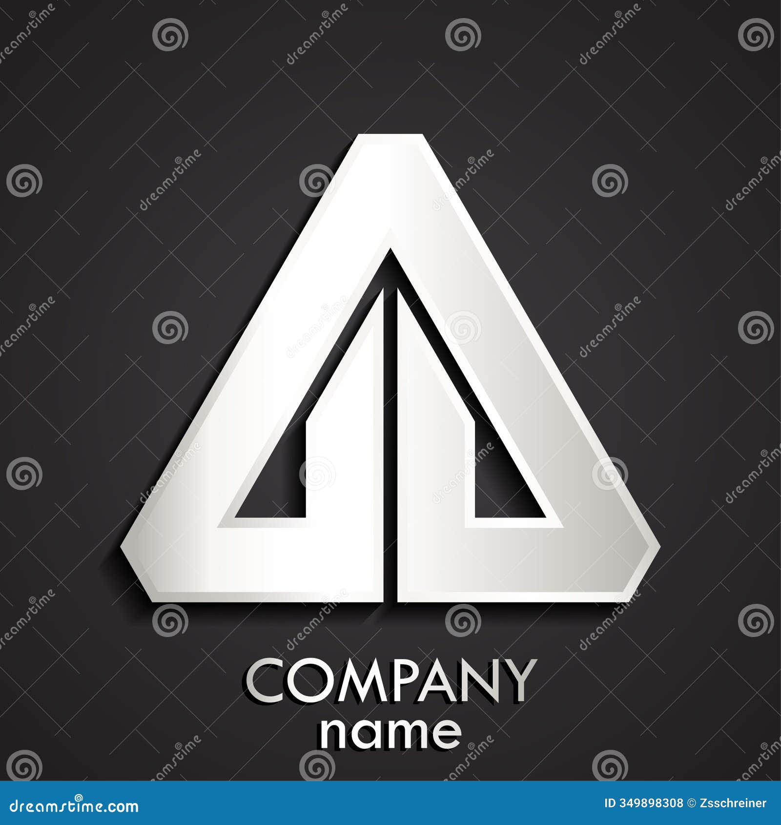 3d Silver Linear Triangle Delta Logo Vector Illustration ...