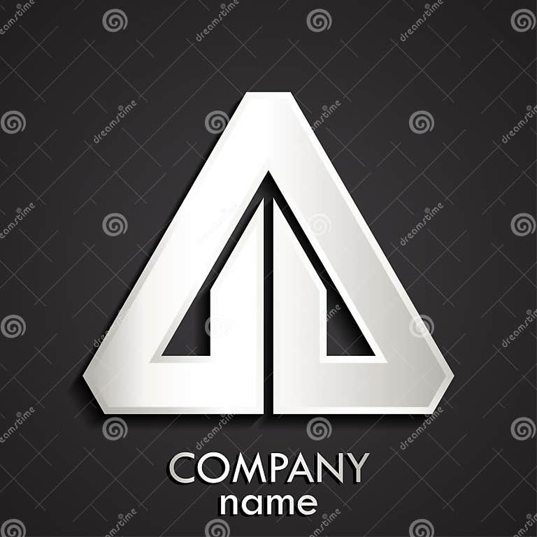3d Silver Linear Triangle Delta Logo Stock Vector - Illustration of ...