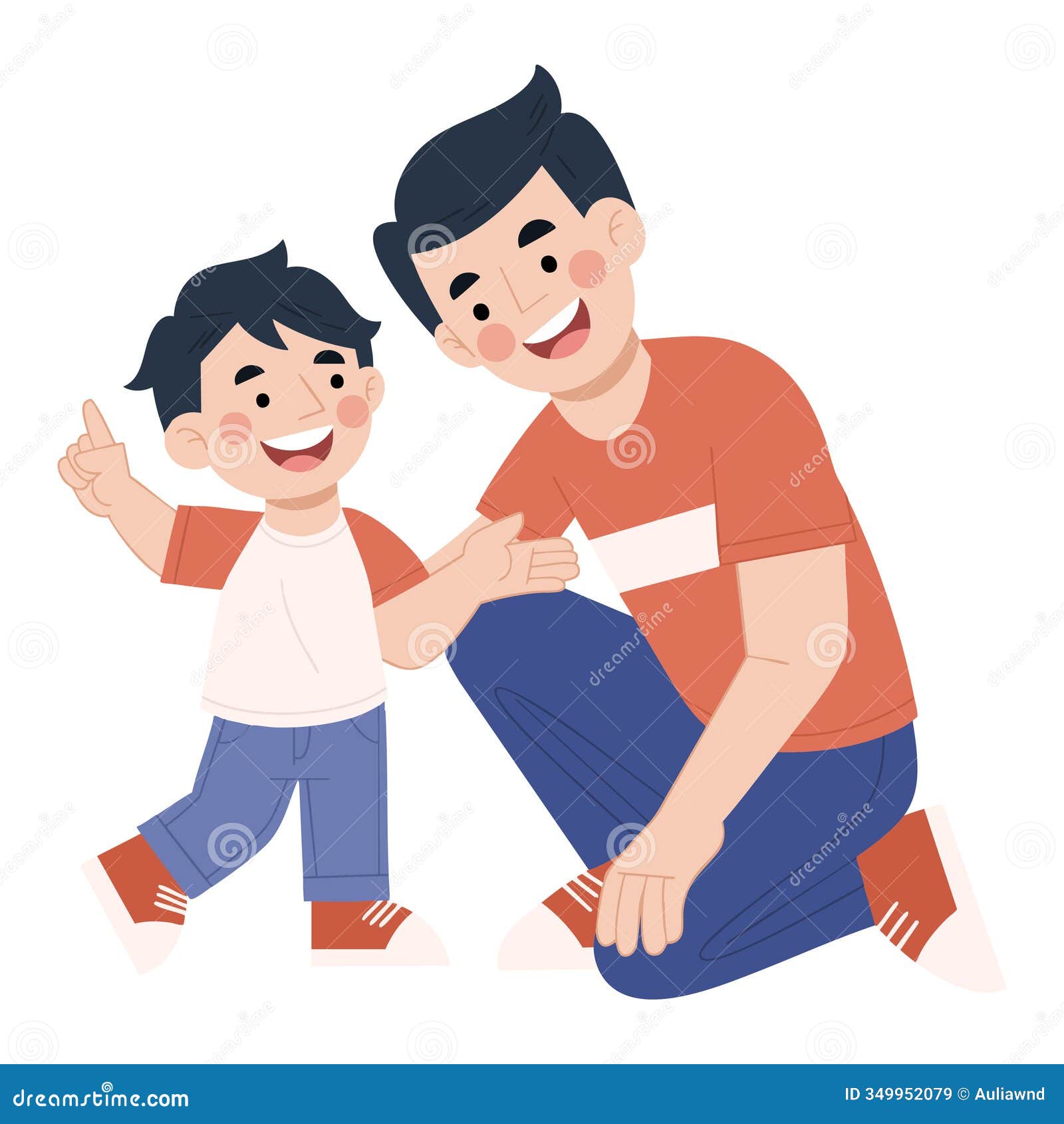 Illustration of a Boy Telling His Father Stock Vector - Illustration of ...