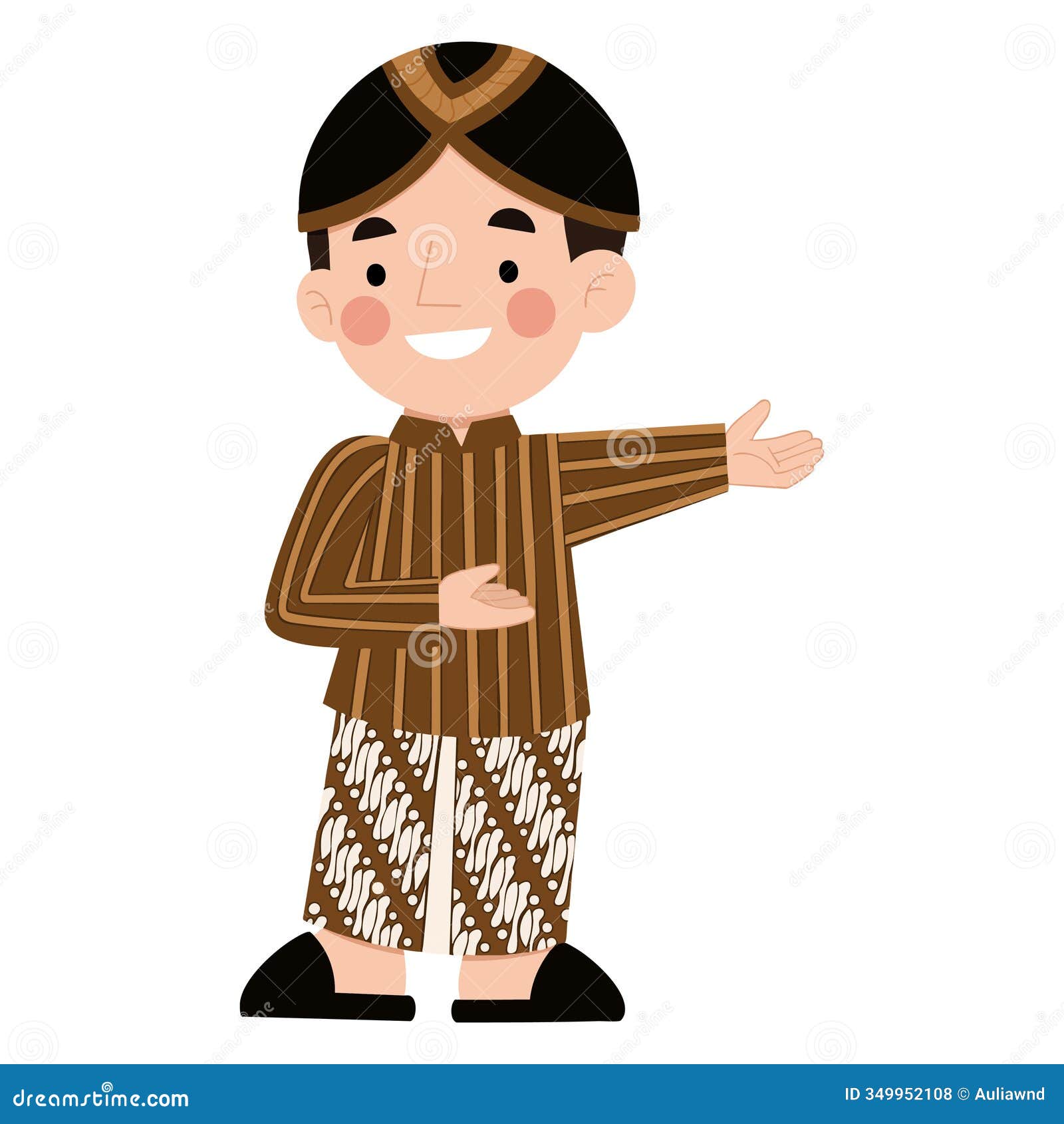 Illustration of a Boy Wearing Traditional Yogyakarta Clothes Stock ...