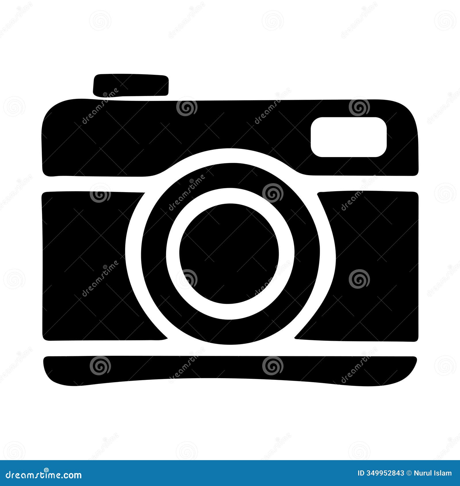 Simple Black and White Camera Icon Stock Vector - Illustration of flat ...