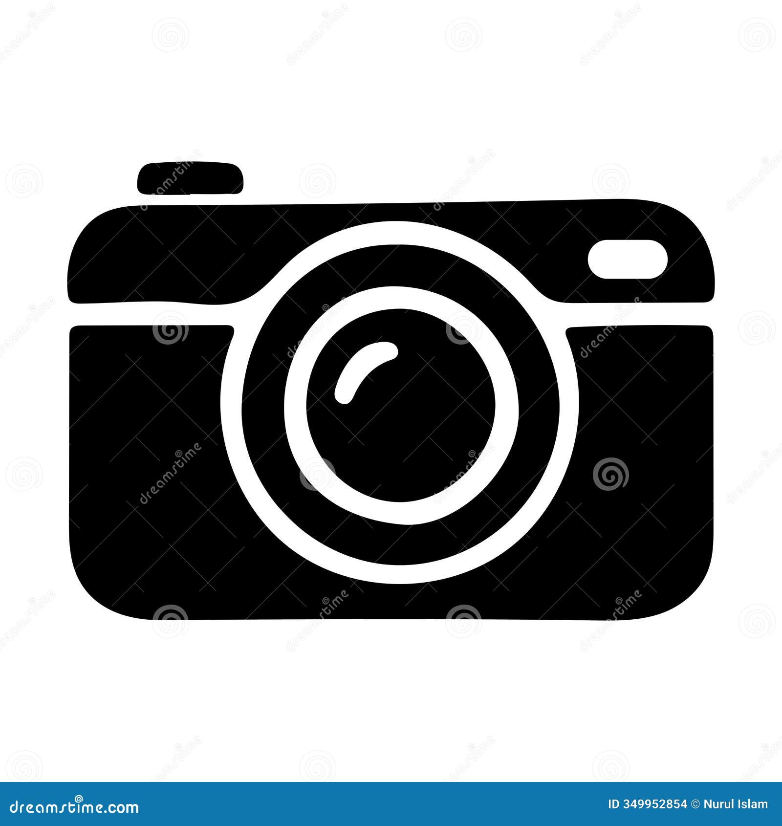 Simple Black and White Camera Icon Stock Vector - Illustration of close ...