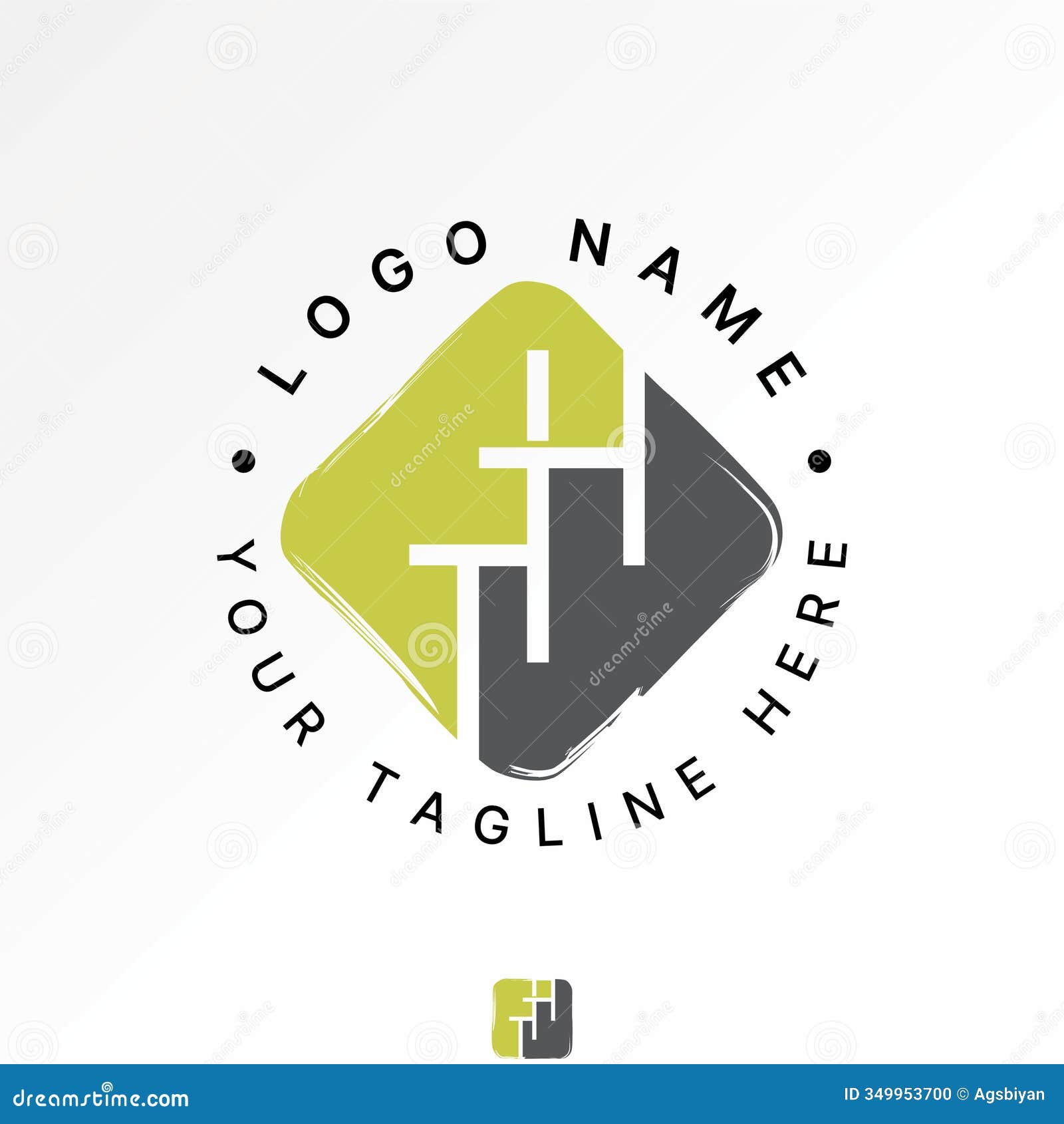 Initial TTH Line Font Square Top Down Scratch Art Monogram Typography ...