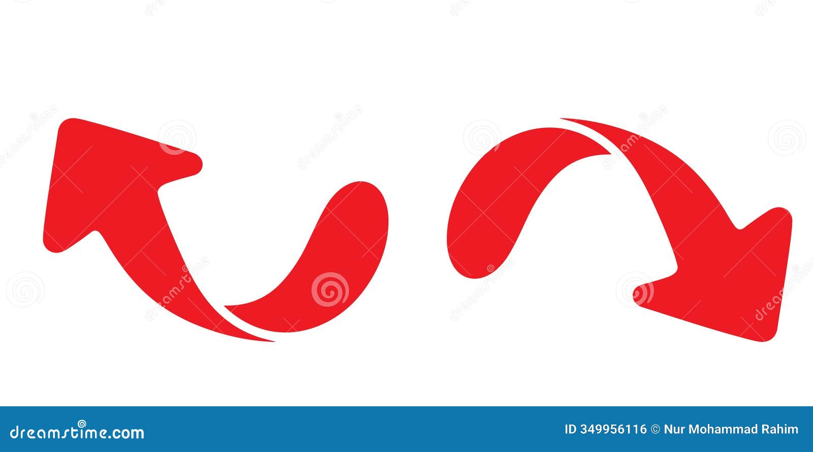 Red Upward-curved Arrow Set Sign Vector Stock Vector - Illustration of ...