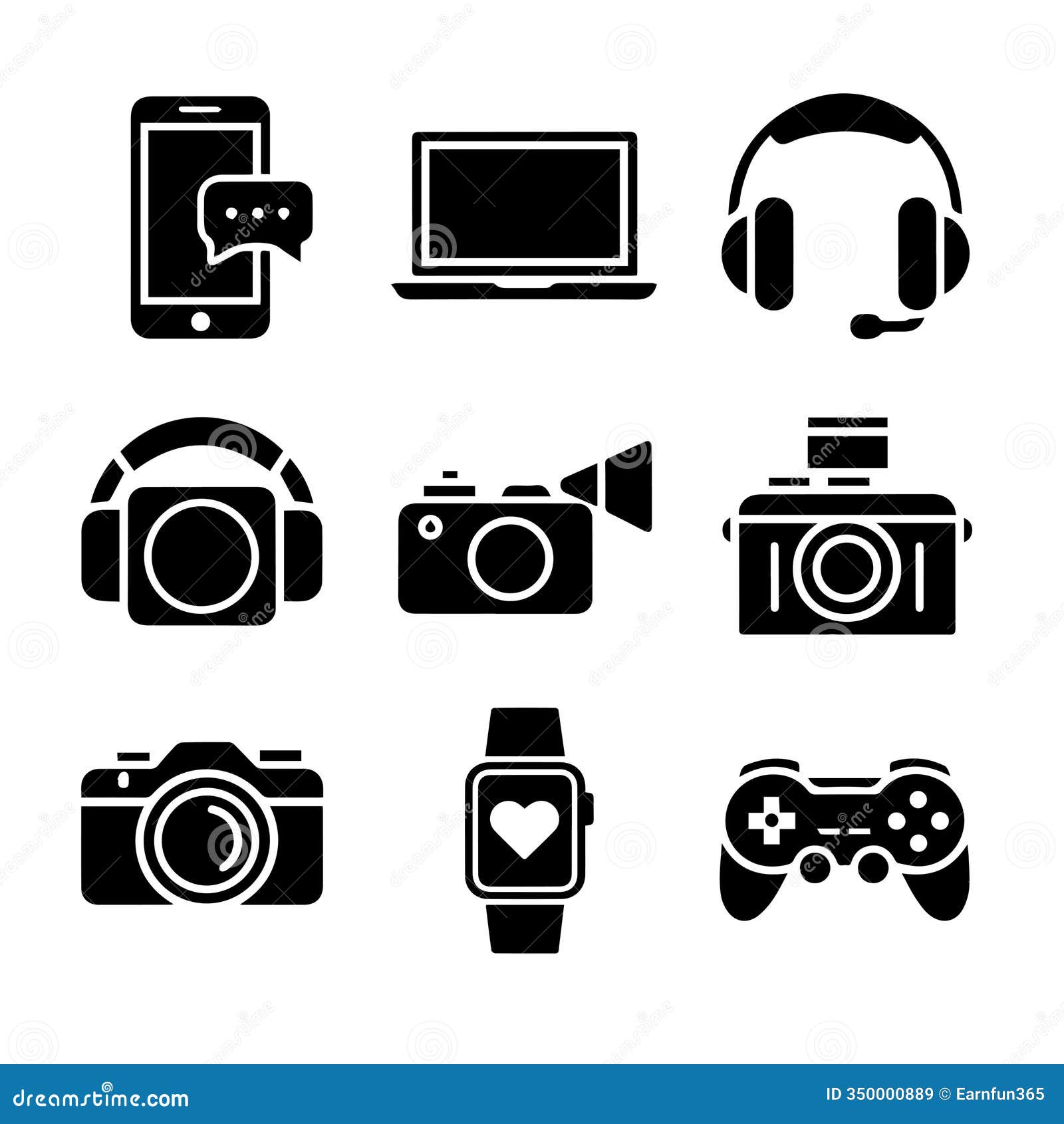 A Set of Design Elements with Tech and Gadget Icons Stock Illustration ...