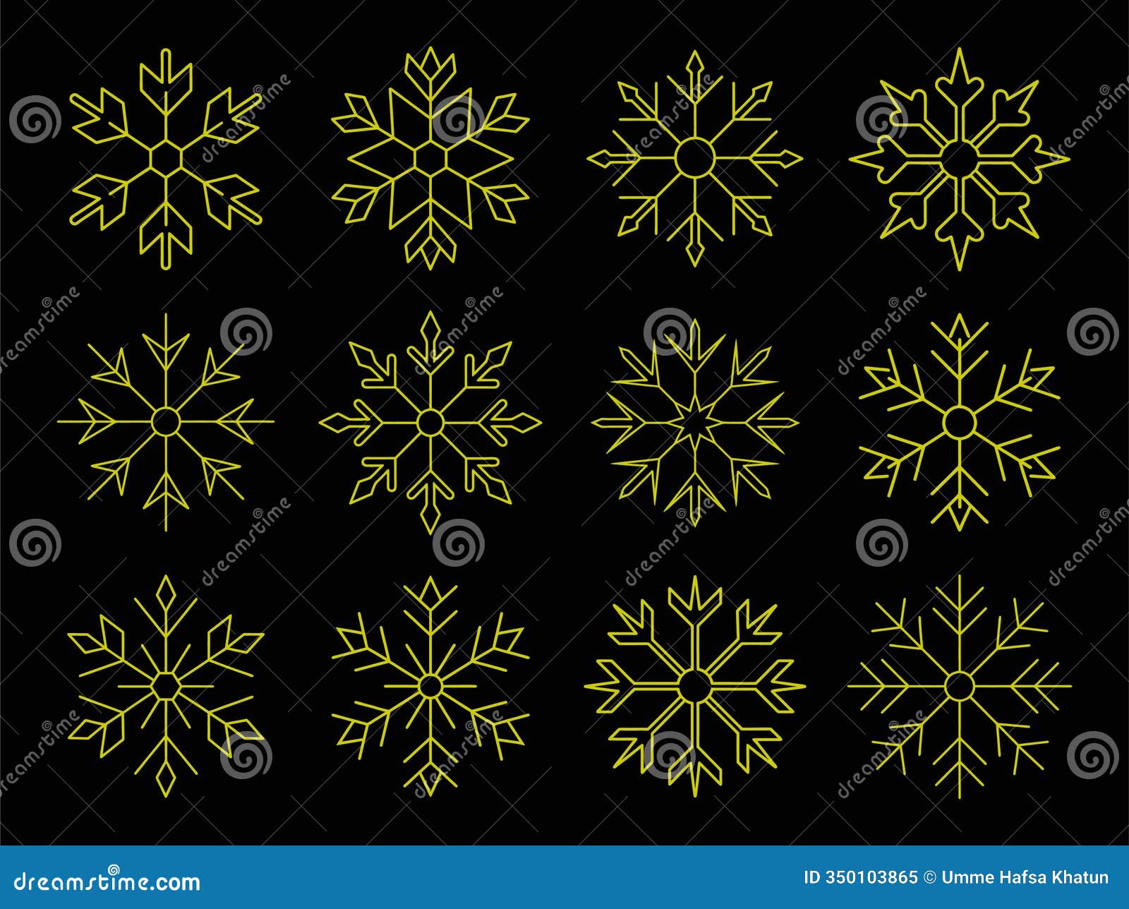 Snowflake Unique Snowflake Creator Tool Set Stock Illustration ...
