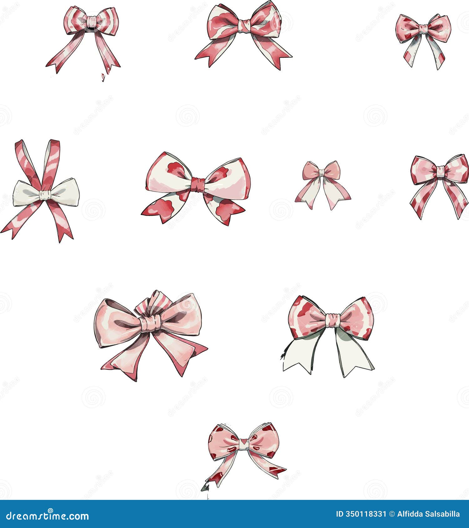 Vector Set Illustration of Waterolor Pink Ribbon Stock Vector ...