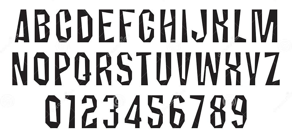 Chopped Simple Font on the Theme Stone Stock Illustration ...