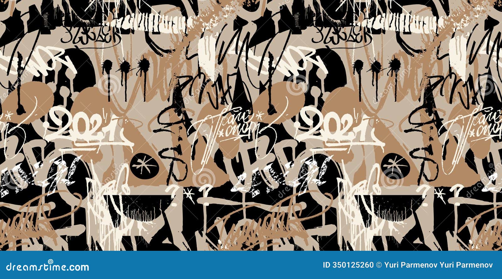 Seamless Pattern, Graffiti Words. Grunge Hip Hop Style Writing Texture ...