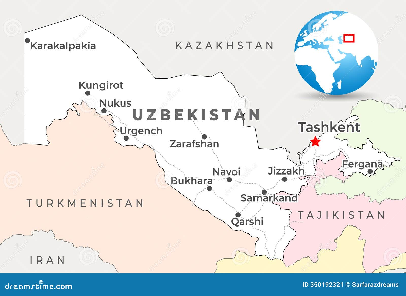 Tashkent Map. Detailed Map Of Tashkent City Administrative Area ...