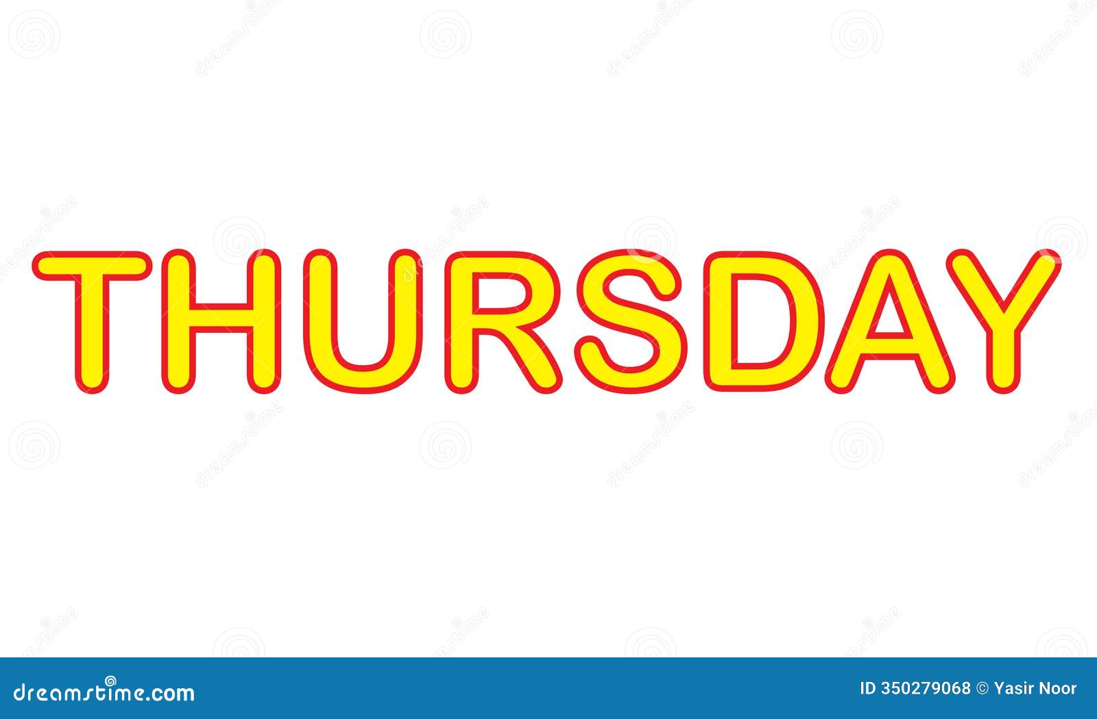 THURSDAY Colorful Overlapping Letters Banner Cartoon Vector ...