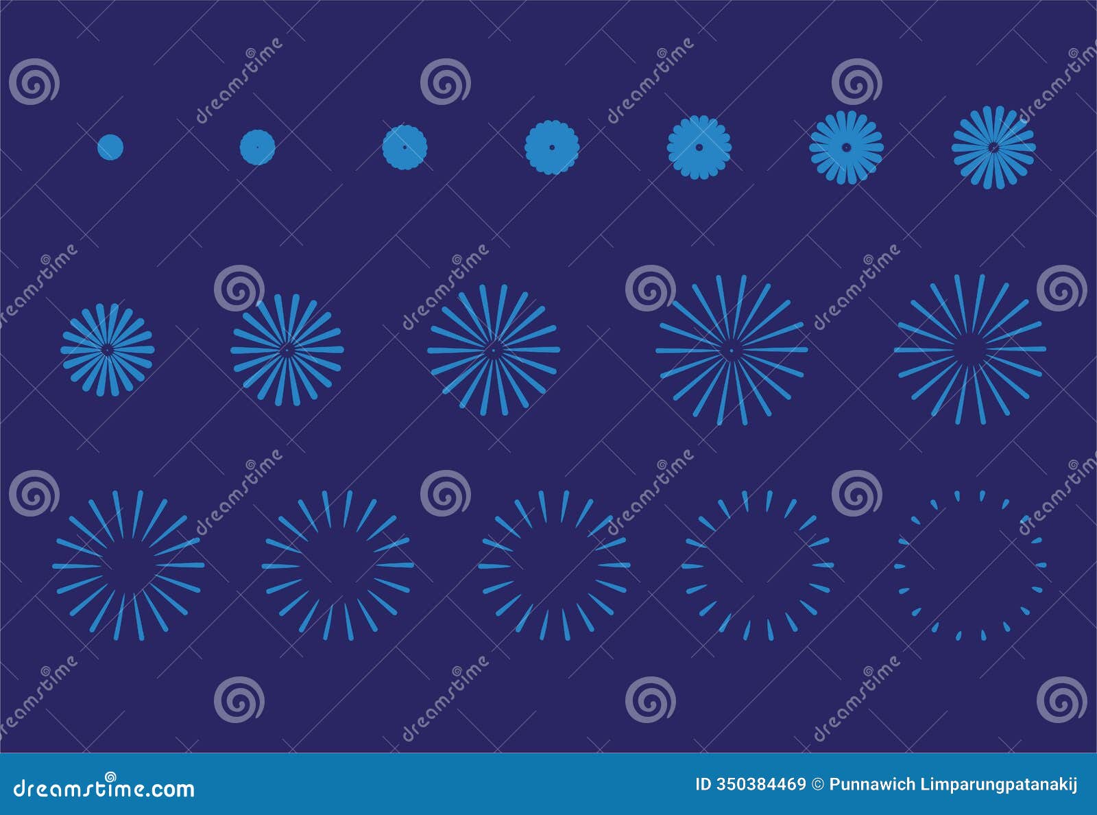 Fireworks Blue Minimal Design Animation Motion Sequence Frame Vector 2 ...