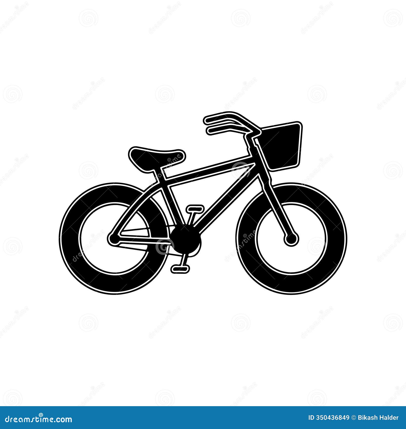 Cute Bicycle Icon Silhouette Vector Illustration Art Stock Illustration ...
