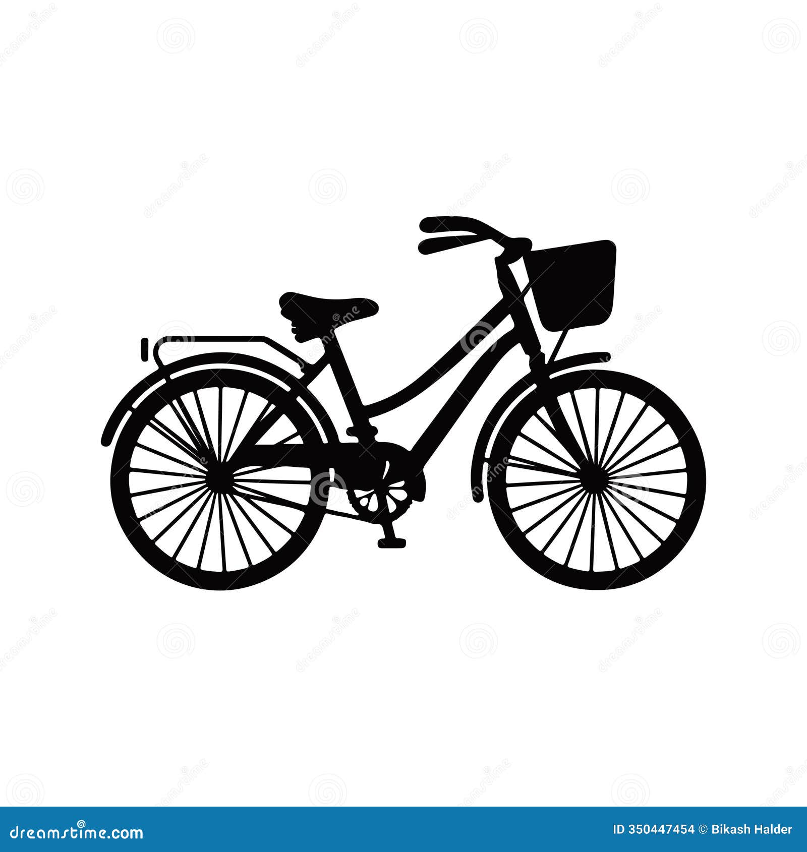 Cute Bicycle Icon Silhouette Vector Illustration Stock Illustration ...