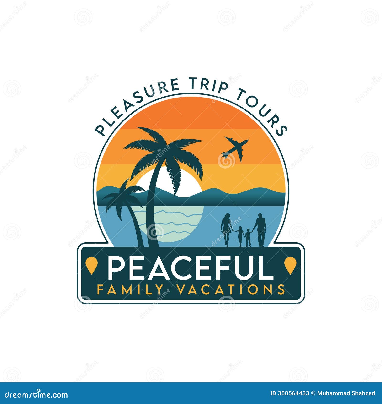 Family Vacations With Icons Of Suitcase, Camera, And Map Symbolize ...