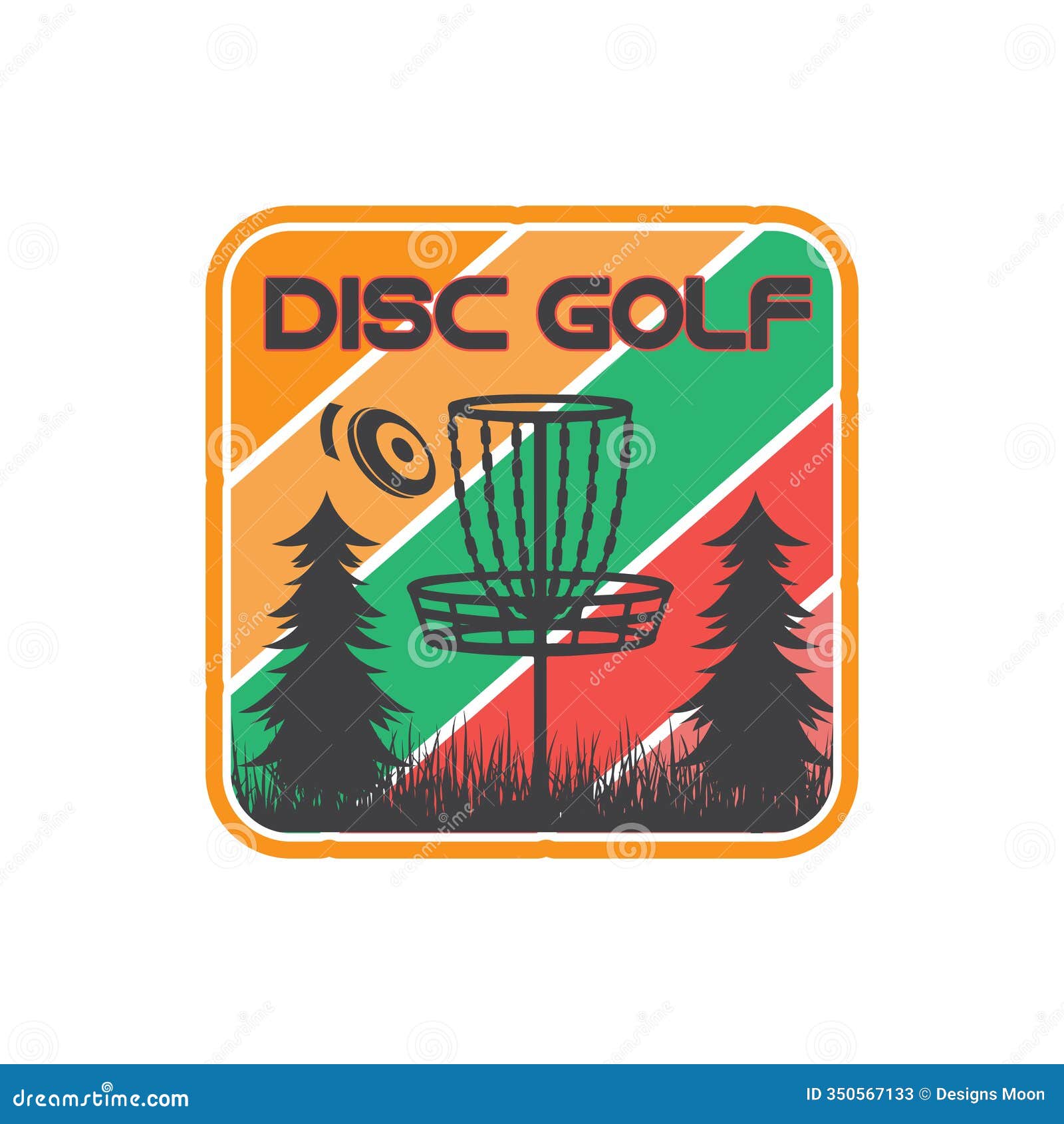 Disc golf logo stock illustration. Illustration of mountain - 350567133