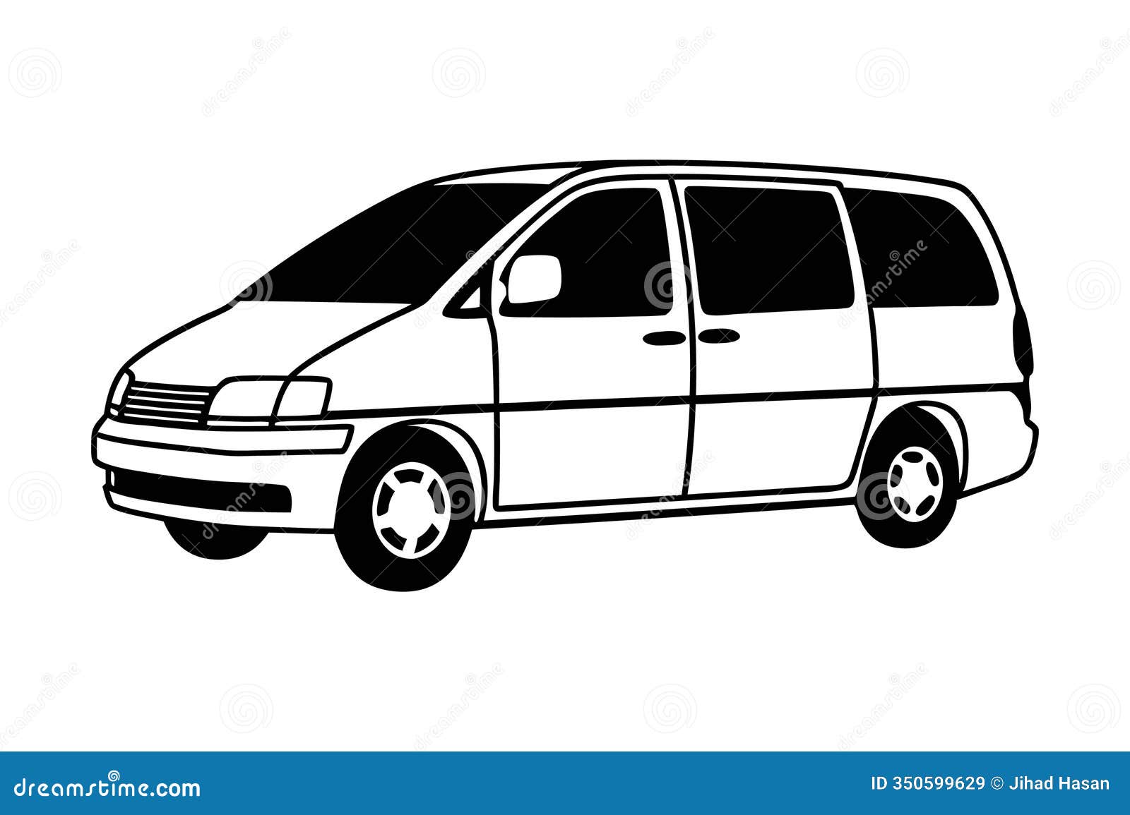 Auto Van Line Art Silhouette Vector Stock Vector - Illustration of ...