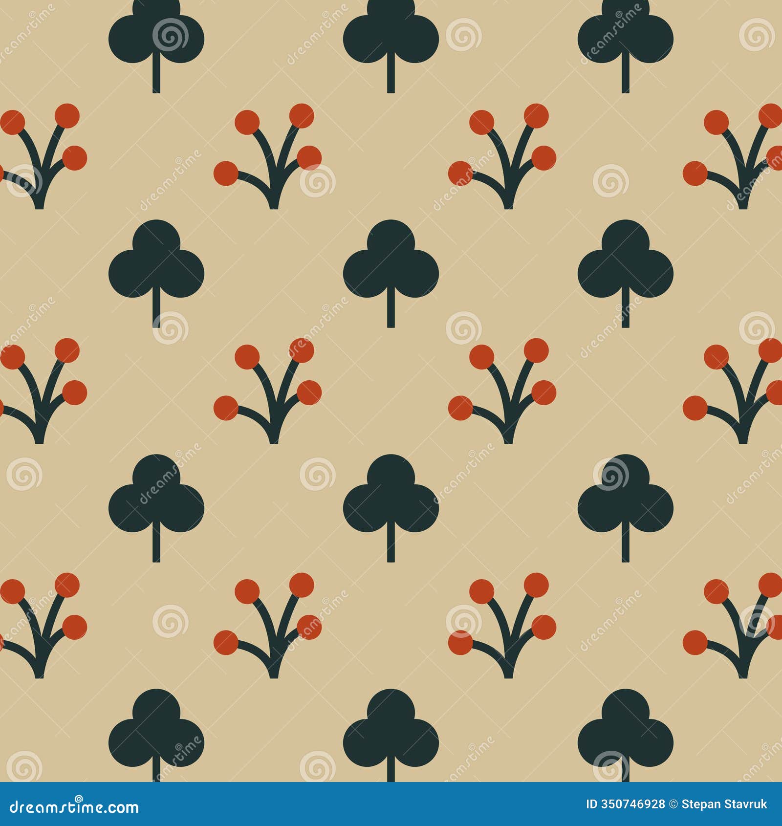 Patern Leaf Flowers Retro Colors Minimalism Template Background Stock ...