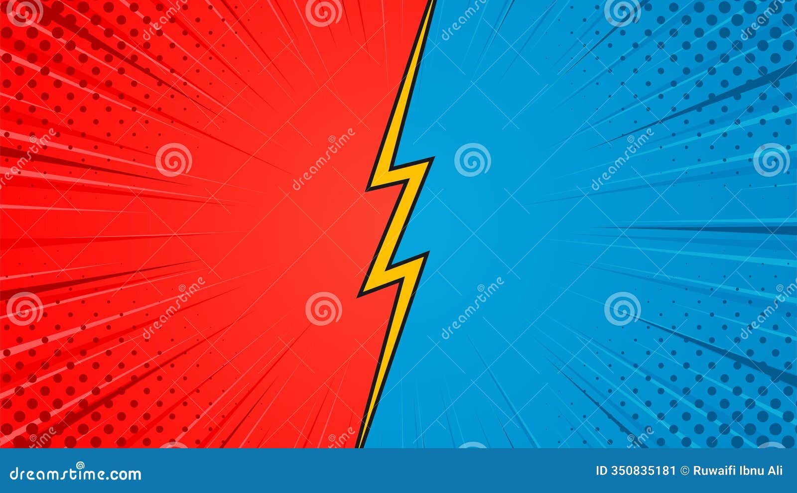 Red and Blue Heroes Comic Cartoon Background. Abstract Pop Art Comic ...