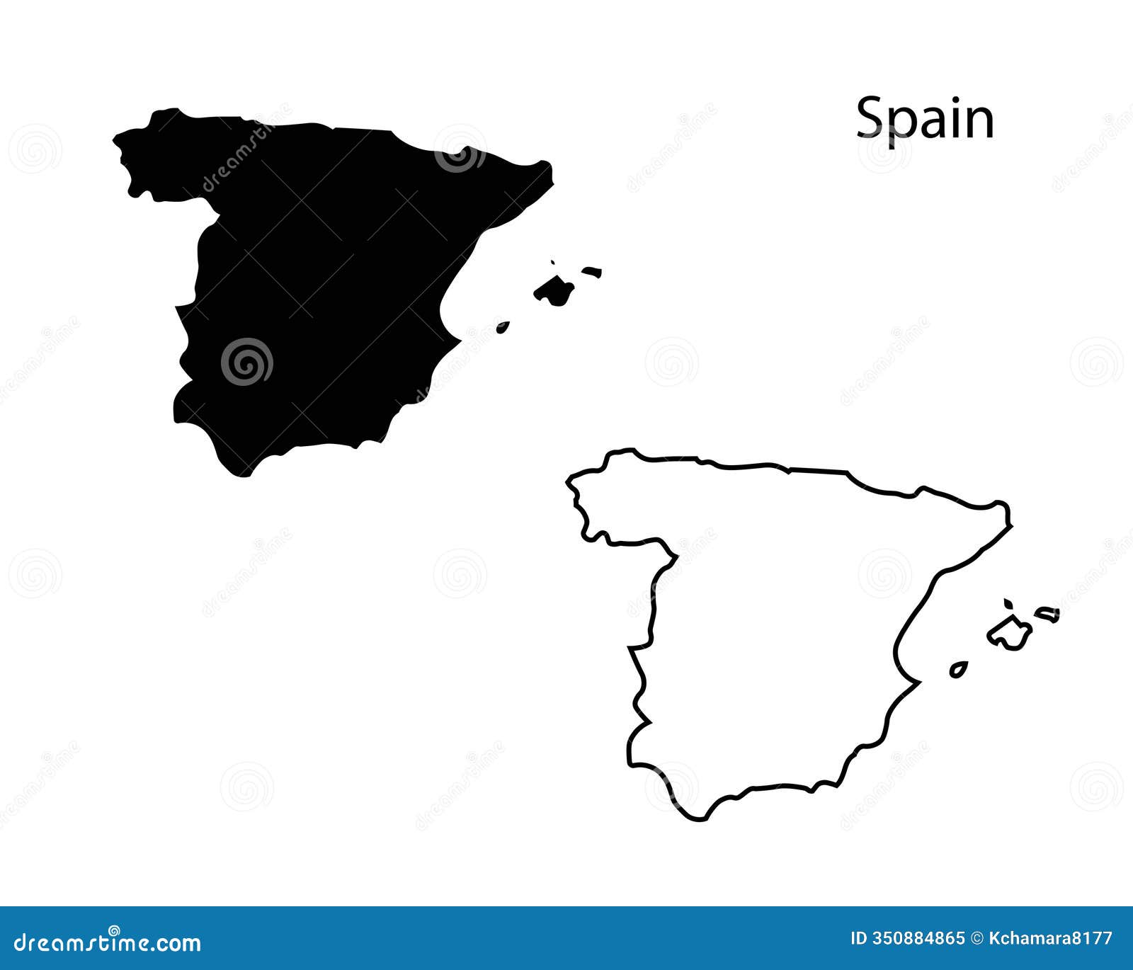 Spain Map Vector Illustration, Scribble Sketch Republic Spain Map, Spain Map Silhouette, Spain ...
