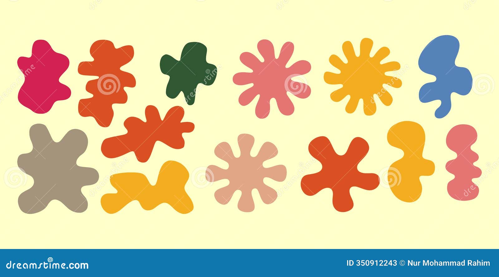 Vibrant Abstract Shapes Vector in a Playful Color Palette Stock ...