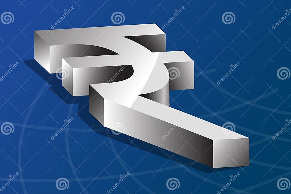 3d Bold Indian Rupee Symbol in Isometric View, INR Money Stock ...