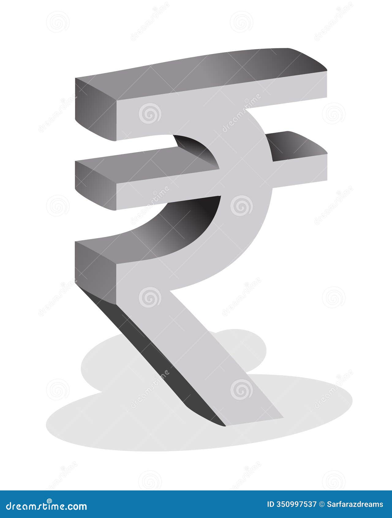 3d Bold Indian Rupee Symbol In Isometric View, INR Money Royalty-Free ...