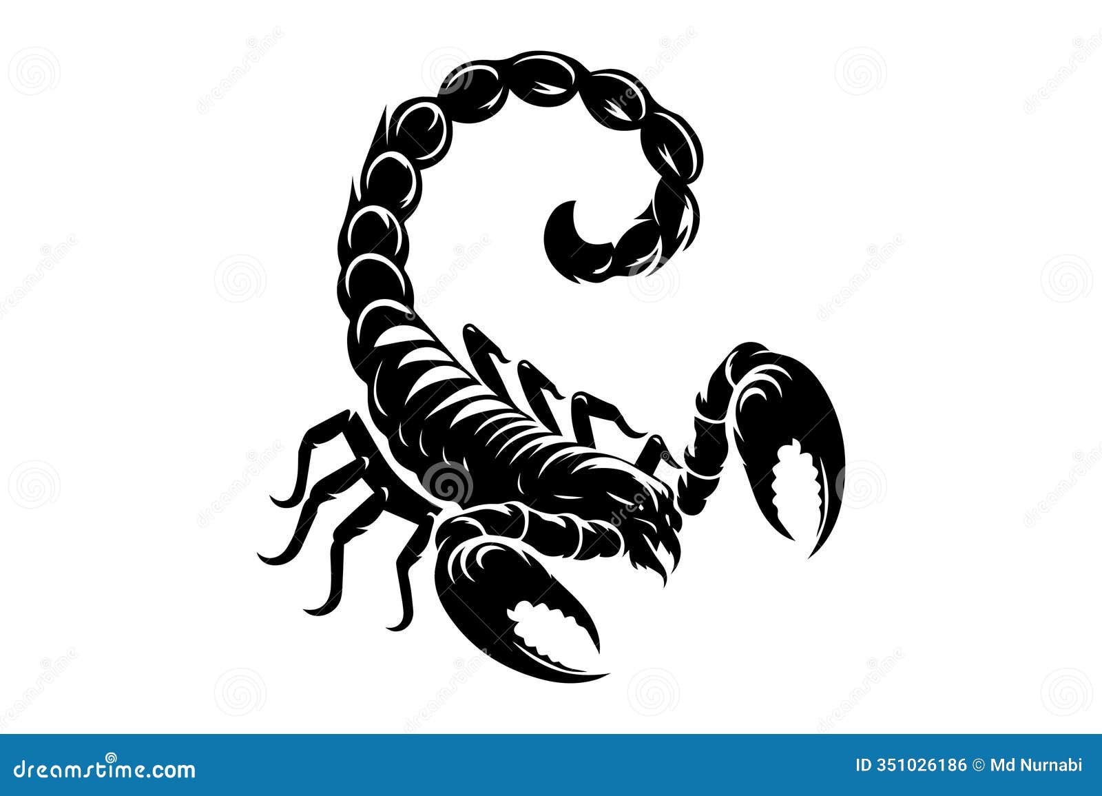 A Scorpion Silhouette Is A Simplified, Black-and-white Outline Of A ...