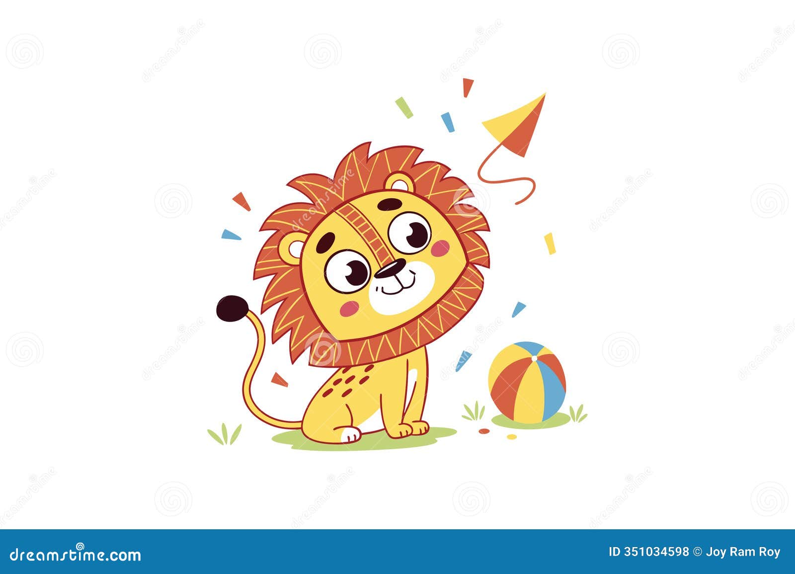 Lion Cute Child Vector Art Illustration Stock Illustration ...