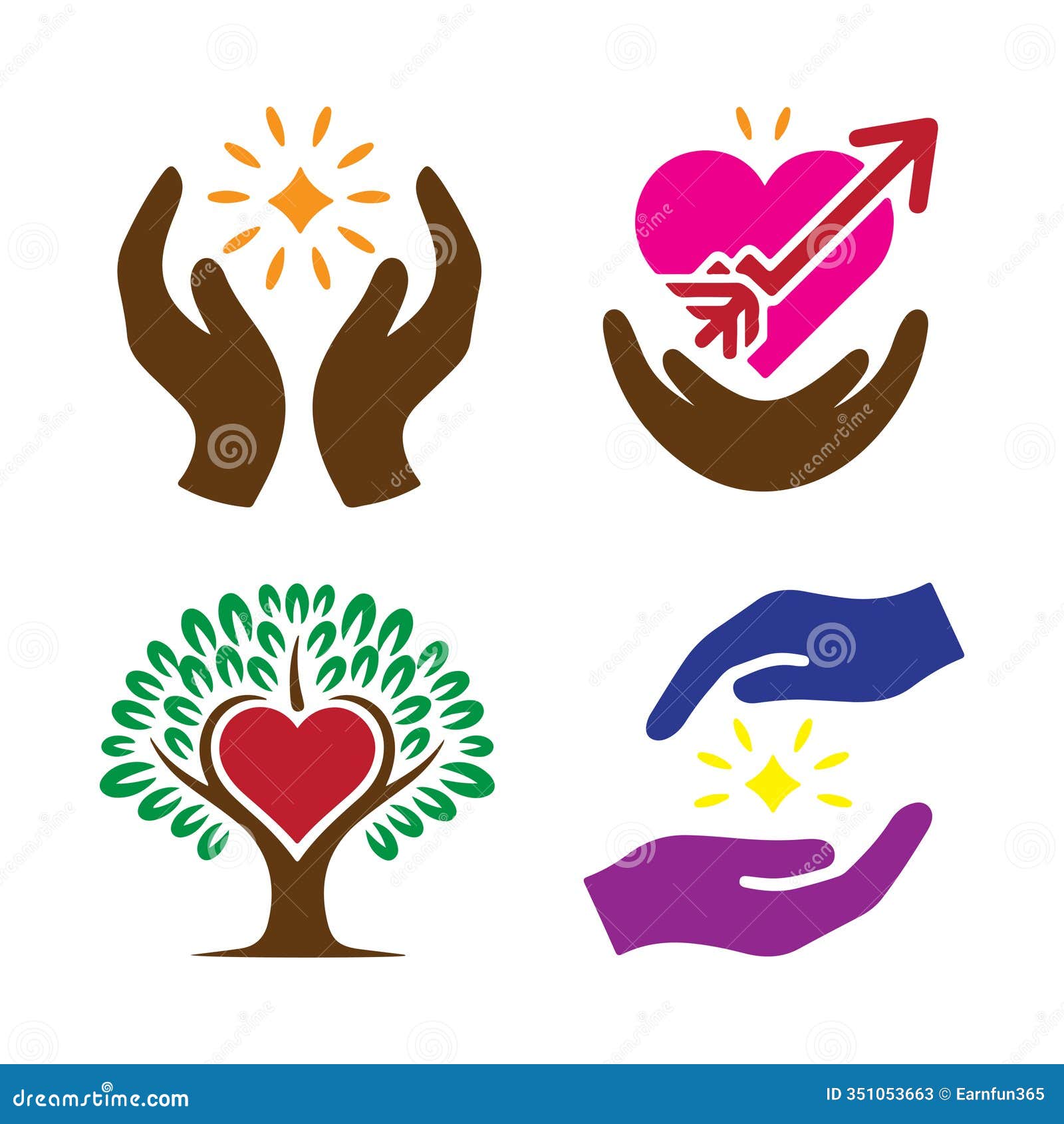 Charity Symbols Pack - Donate, Volunteer, Get Involved On White ...