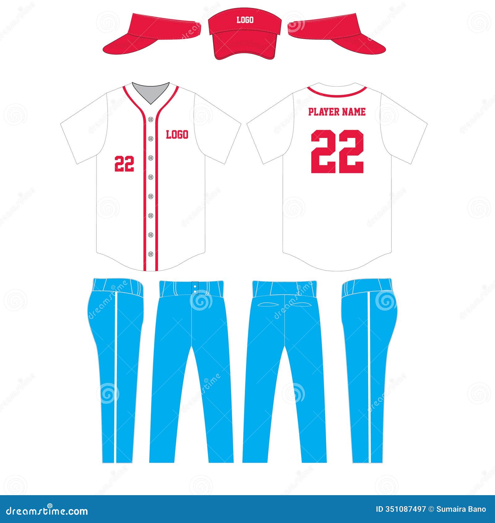 Baseball Uniform Mock Up Illustration Vector Stock Illustration ...