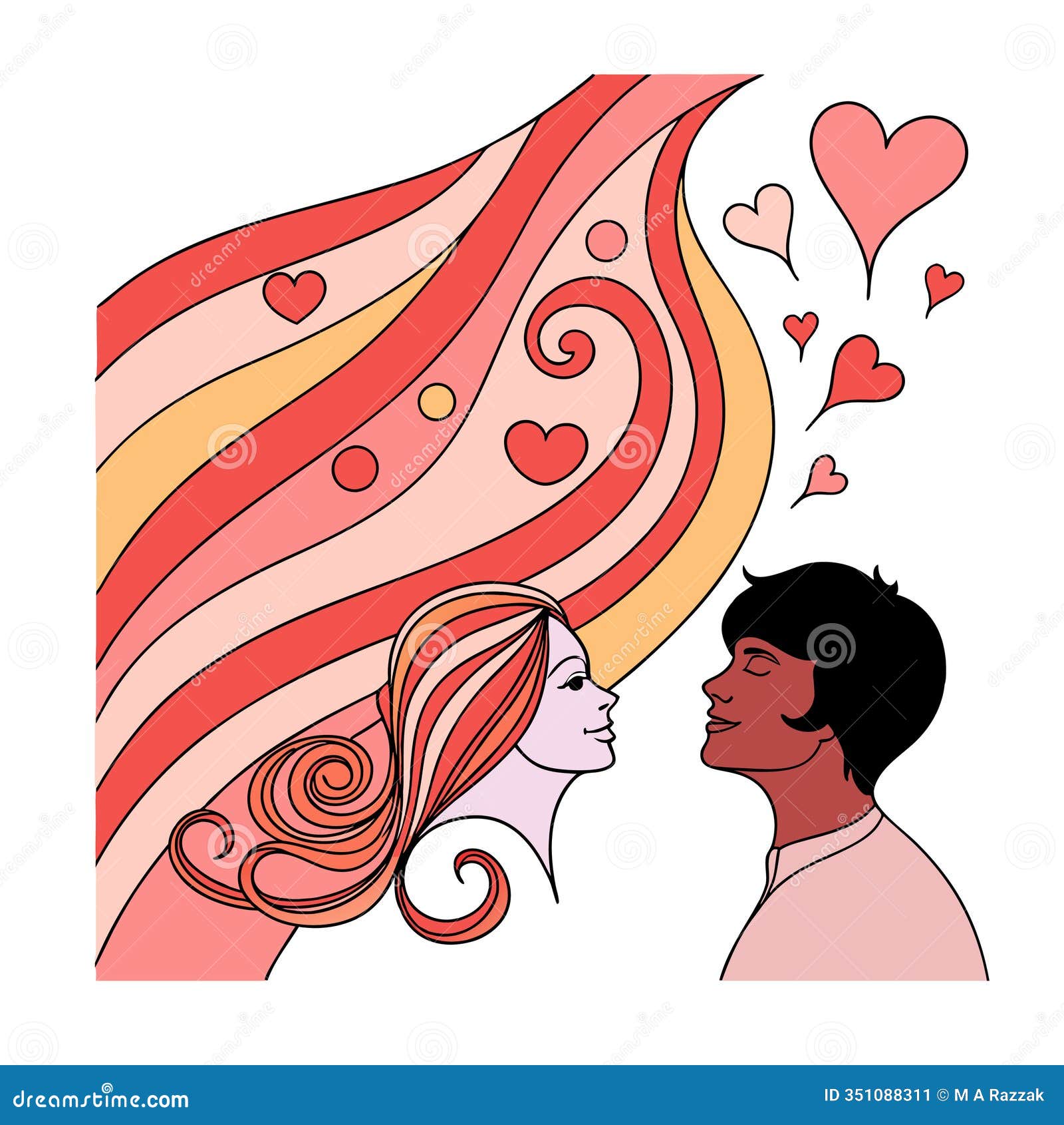 Love Themed Abstract Painting Depicting the Emotions. Stock ...