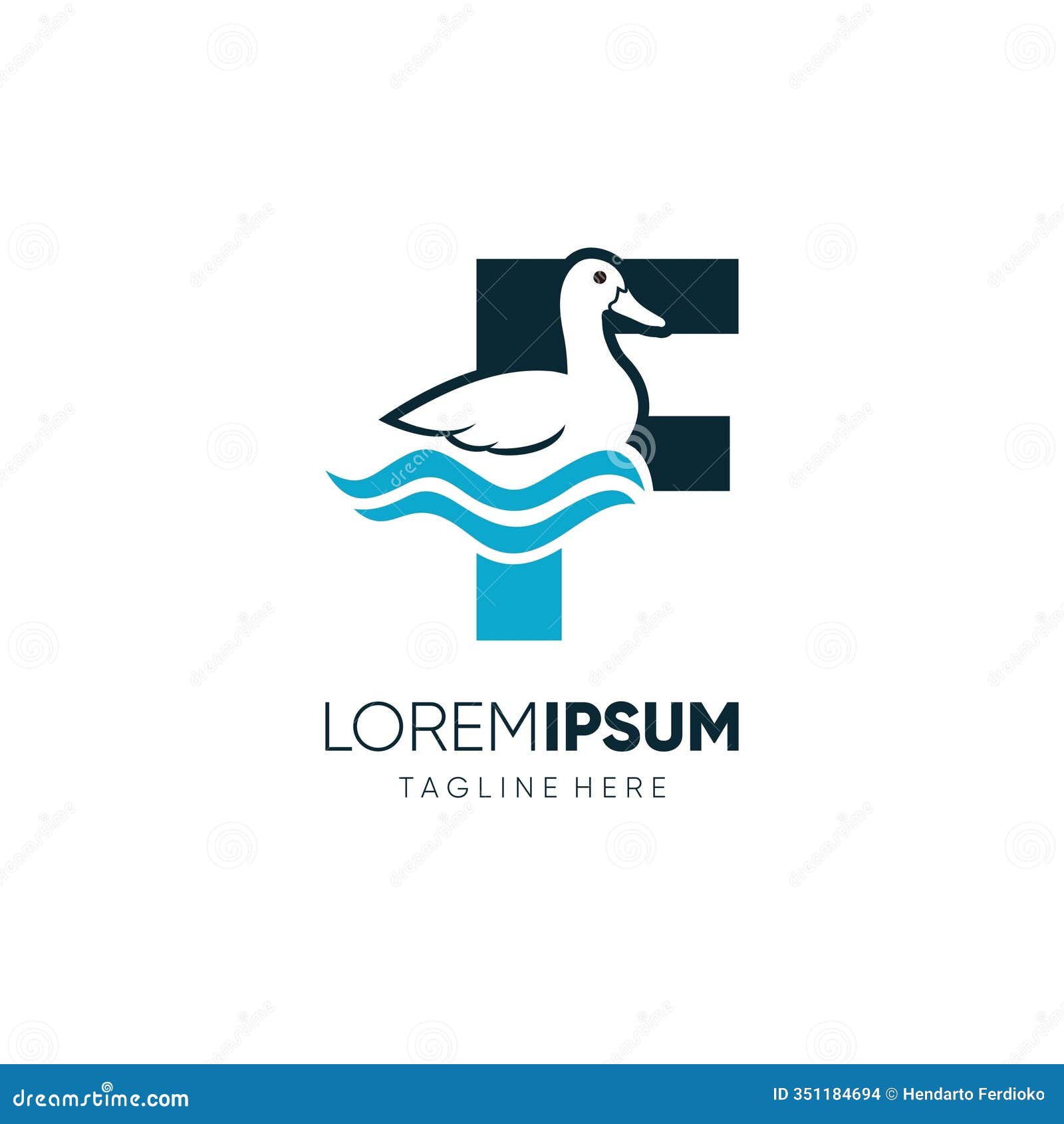 Letter F Duck Logo Design Vector Icon Graphic Emblem Illustration Stock ...