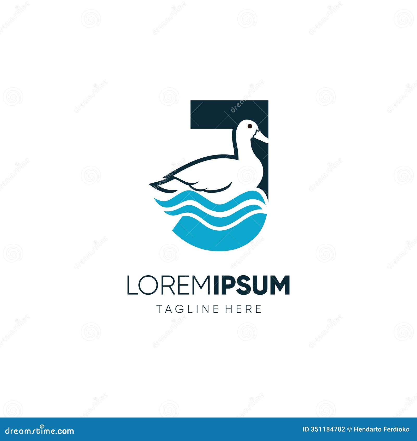 Letter J Duck Logo Design Vector Icon Graphic Emblem Illustration Stock ...