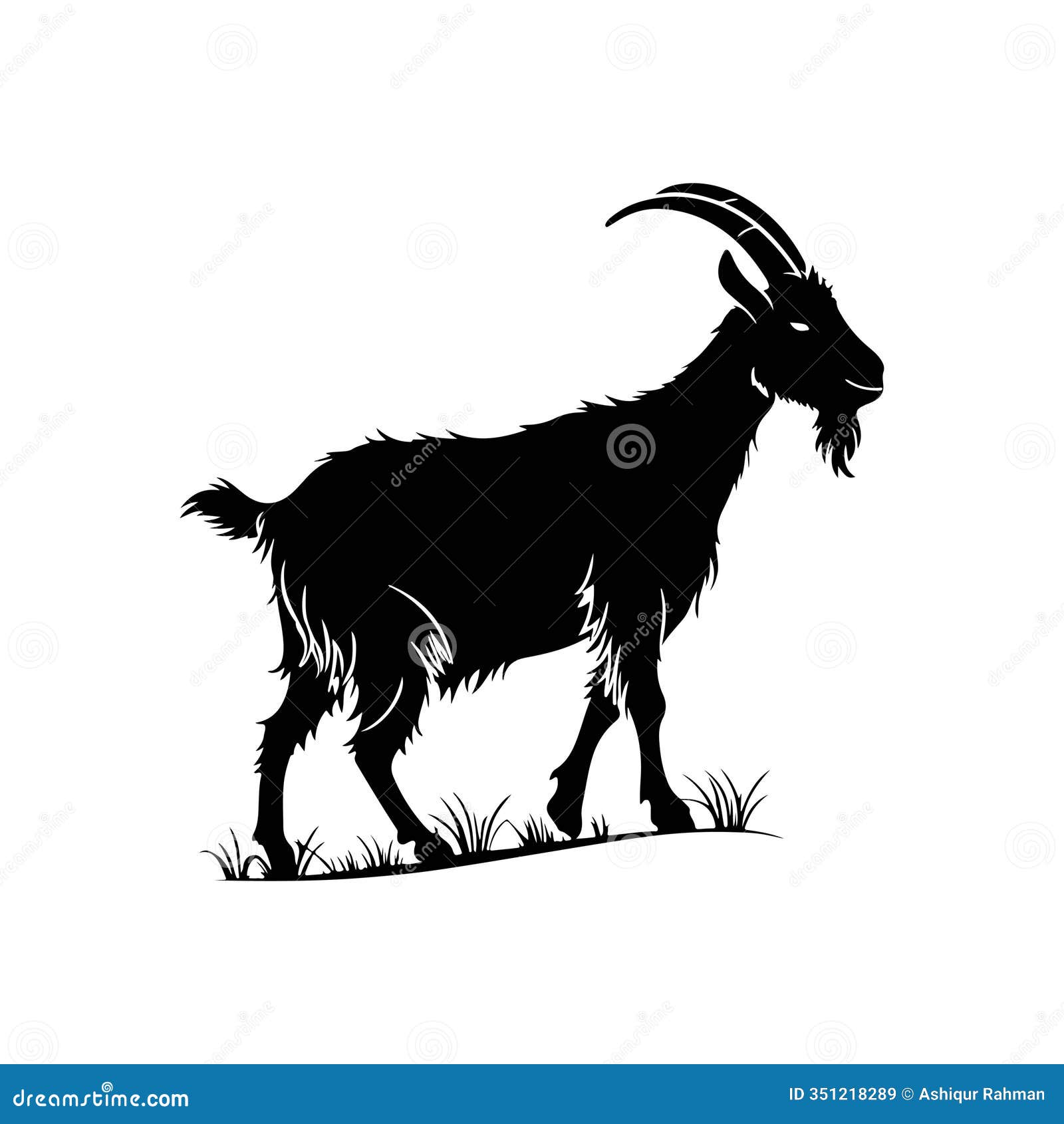 Strong Goat Silhouette Vector Artwork Stock Illustration - Illustration ...