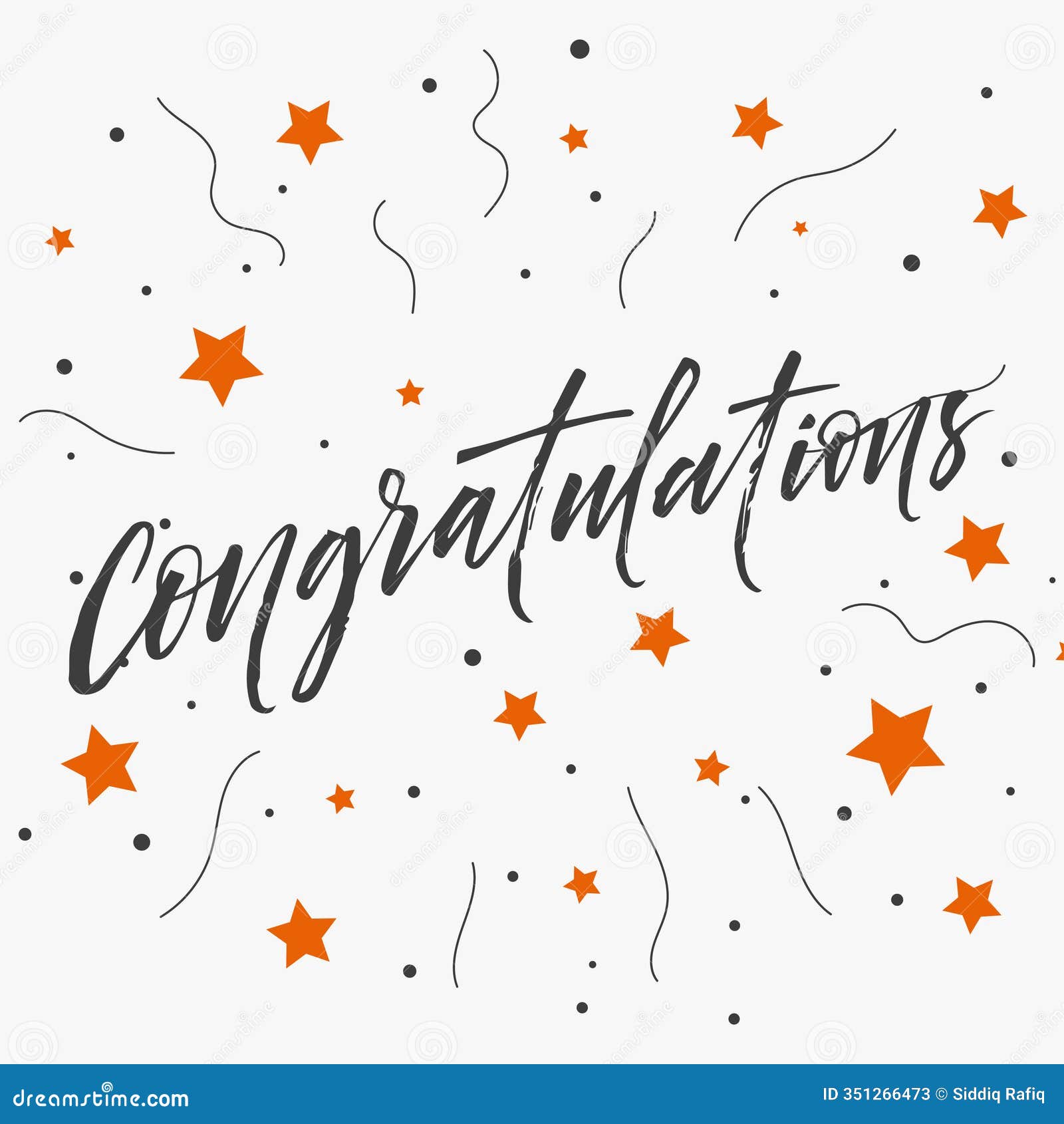 Congratulations Hand Lettering Design. Vector Handwritten Typography ...