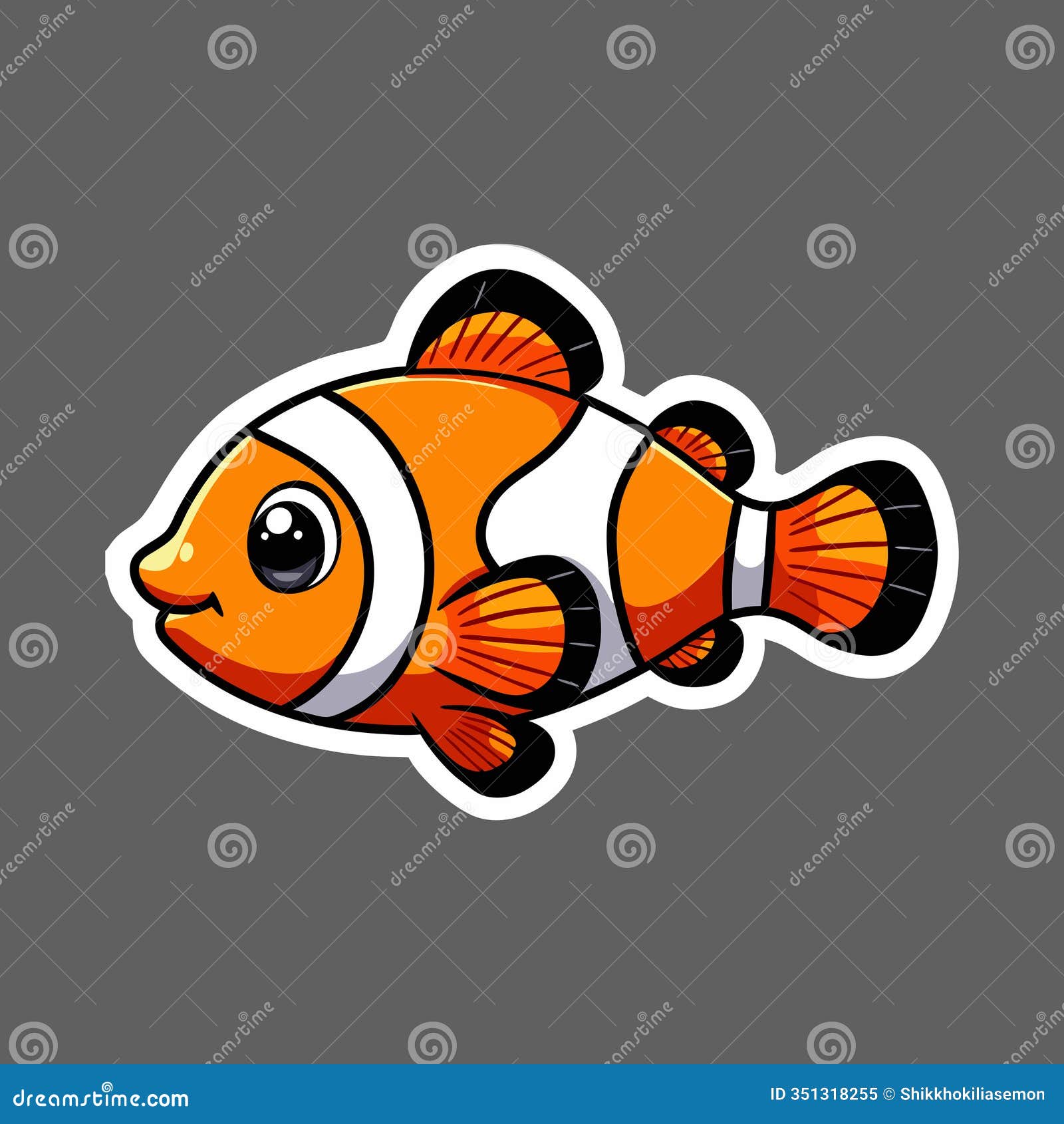 Clownfish Colorful Sticker Design for Logo and Icon. a Cartoon ...