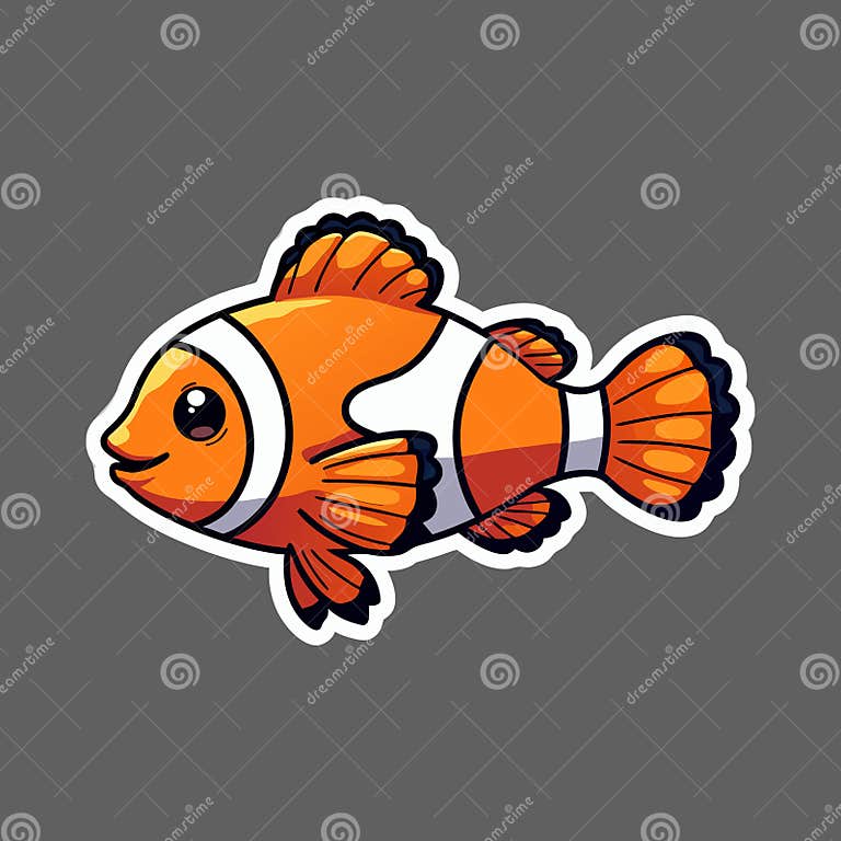 Clownfish Colorful Sticker Design for Logo and Icon. a Colorful Cartoon ...