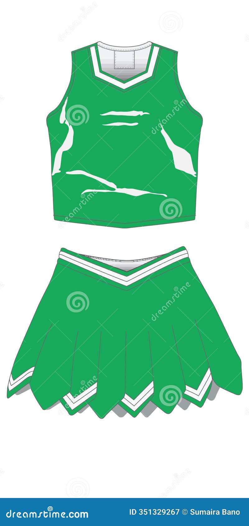 Cheerleading Uniform Mock Up Illustration Vector Stock Illustration ...