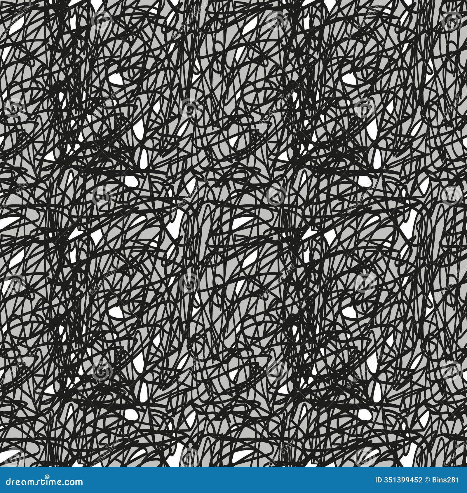 Abstract Drawing on Seamless, Rude Threads, Black Lines and White Spots ...