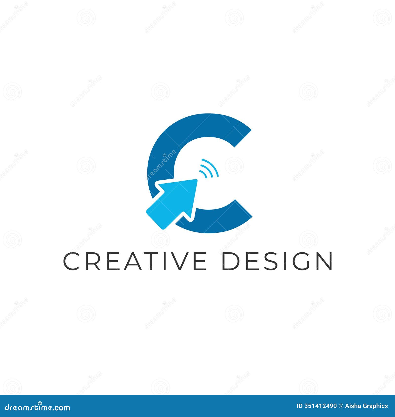 Creative C Cursor Click Icon Logo Design Vector Stock Illustration ...
