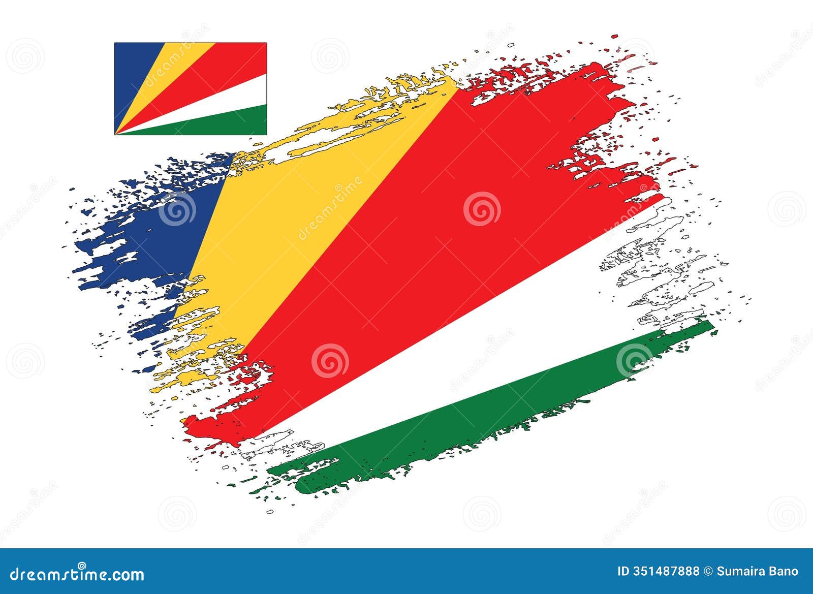 Brush Design Seychelles Flag Vector Stock Vector - Illustration of ...