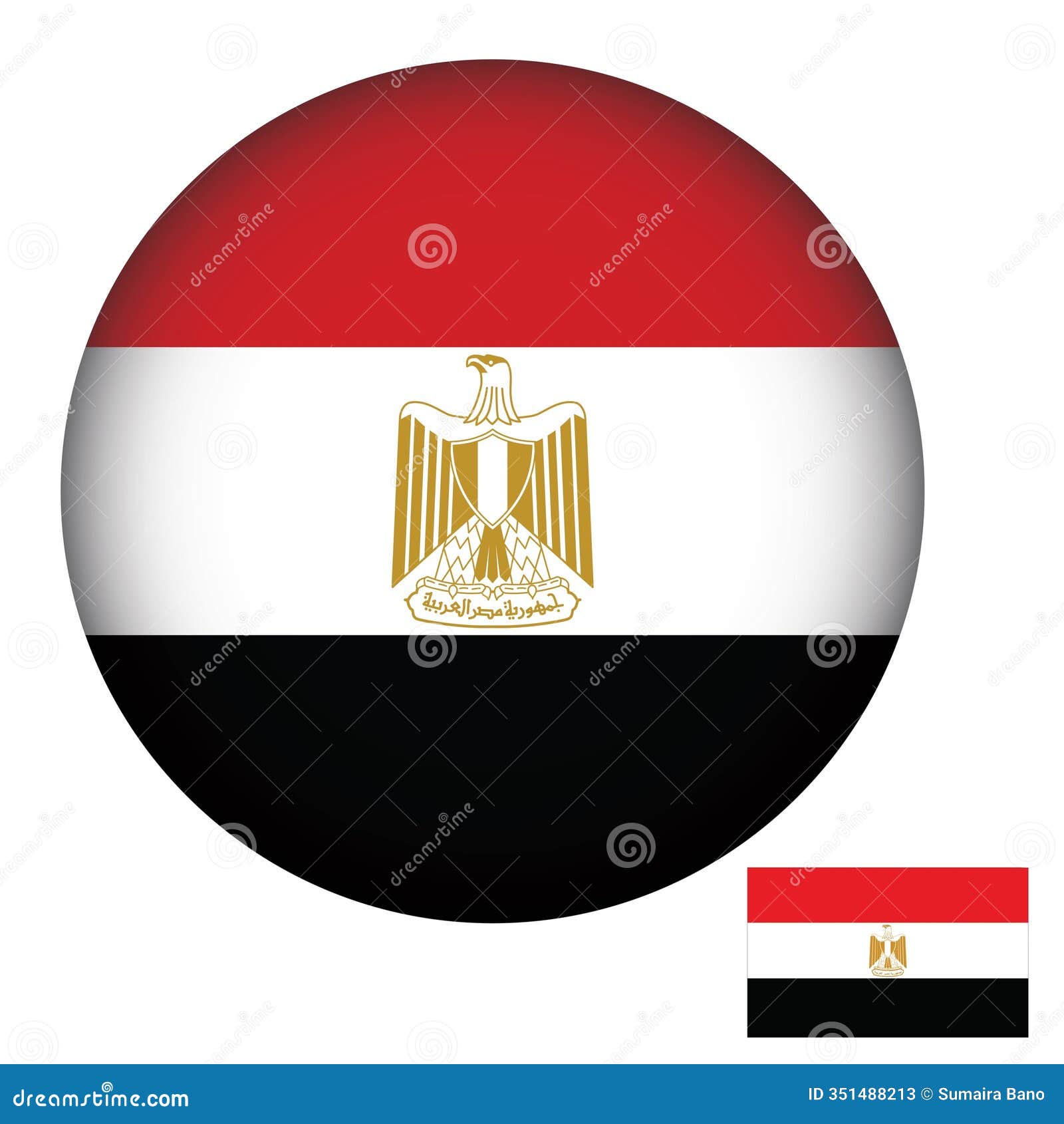 Egypt Flag Round Shape stock vector. Illustration of graphic - 351488213