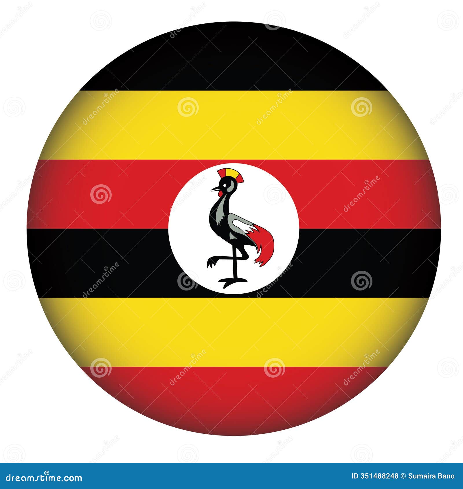Uganda Flag Round Shape stock vector. Illustration of official - 351488248
