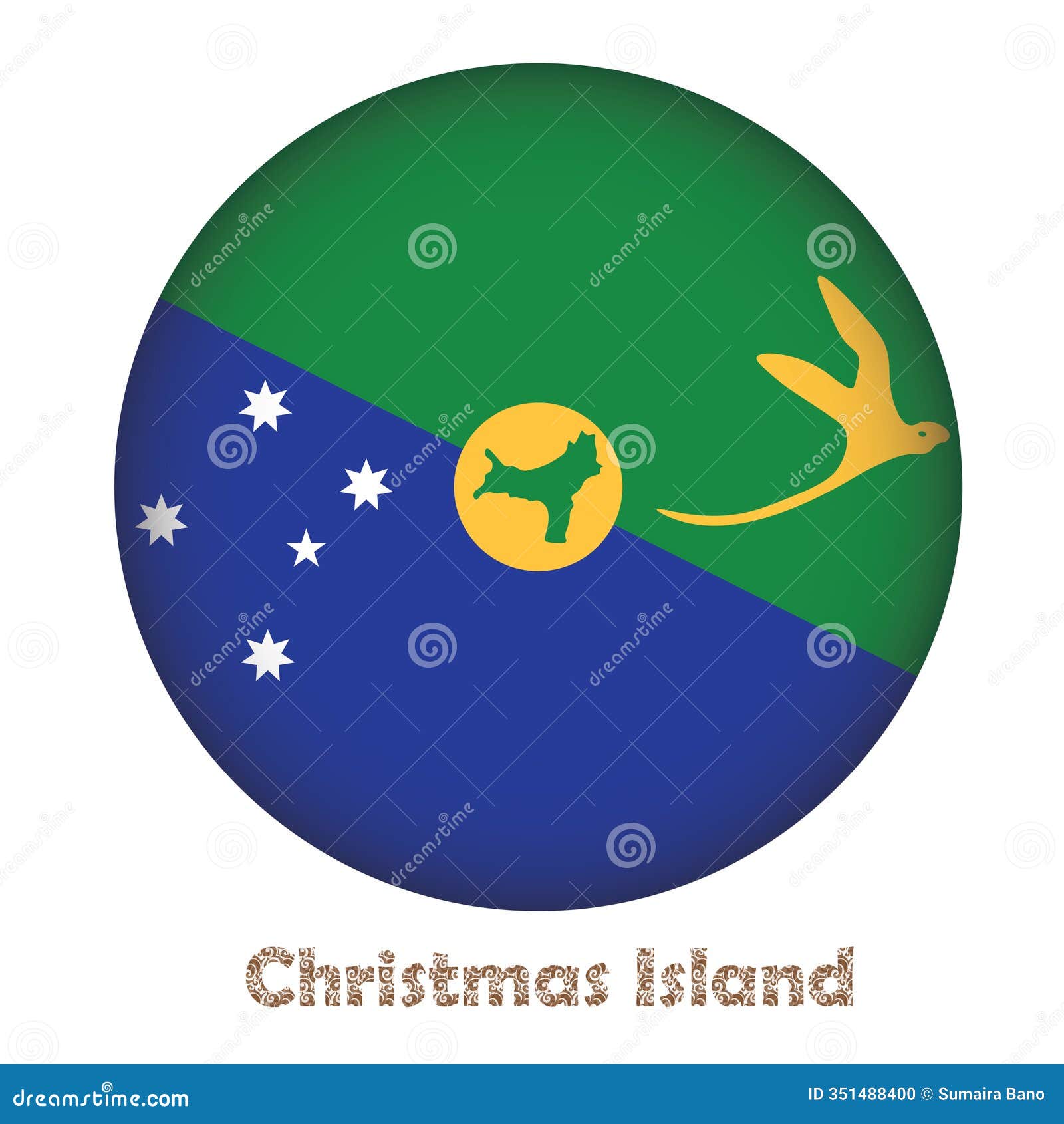 Christmas Island Flag Round Shape Stock Vector - Illustration of ...